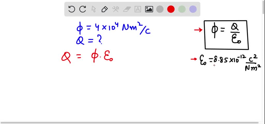SOLVED: The electric flux through a spherical surface is 4.0 × 10^4N·m^2 / C . What is the net ...