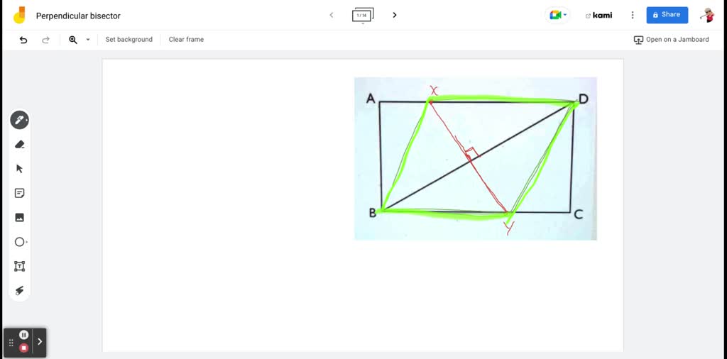 SOLVED: ABCD is a rectangle. The perpendicular bisector of BD meets AD ...