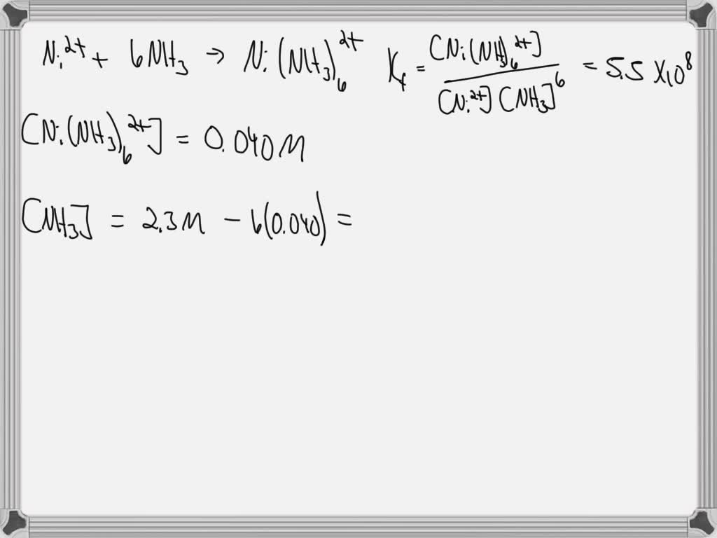 SOLVED: Determine the equilibrium concentration of nickel(II) ion in a ...