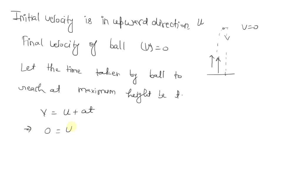SOLVED: A ball tossed vertically upward rises, reaches its highest point, and then falls back to ...