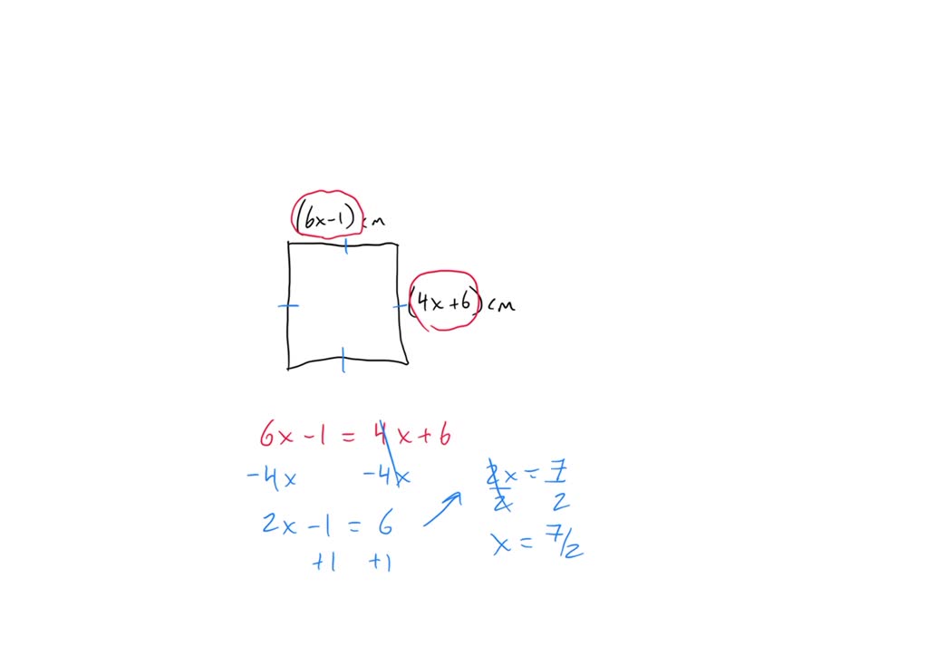 SOLVED: 'The diagram shows a square. Find the length of the side of the ...