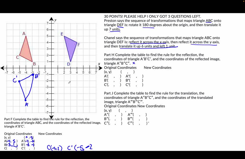 SOLVED: " Question 1 (a) Using Geometry Vocabulary, describe a sequence ...