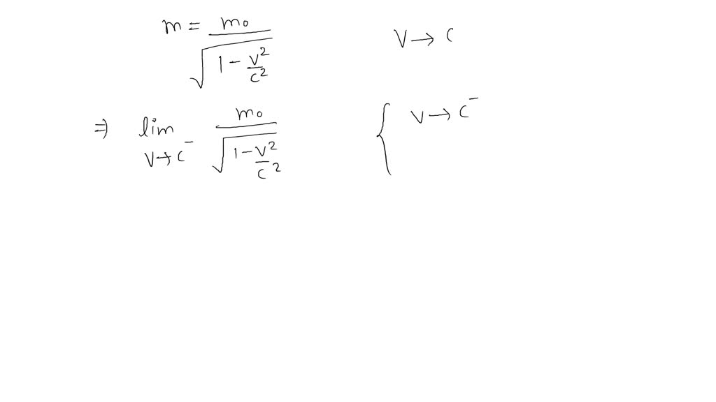 SOLVED: According to the theory of relativity, the mass m of a particle depends on its velocity ...