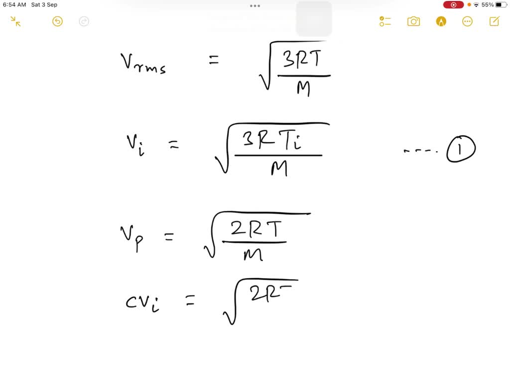 Solved The Rms Speed Of The Molecules In A Gas At Temperature T Is V