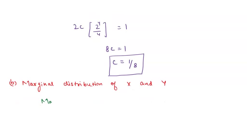 SOLVED: The joint probability density function of two random variables ...