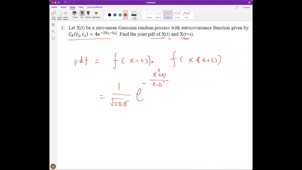 Solved Let Xt Be A Zero Mean Gaussian Random Process With Autocovariance Function Given By Cx