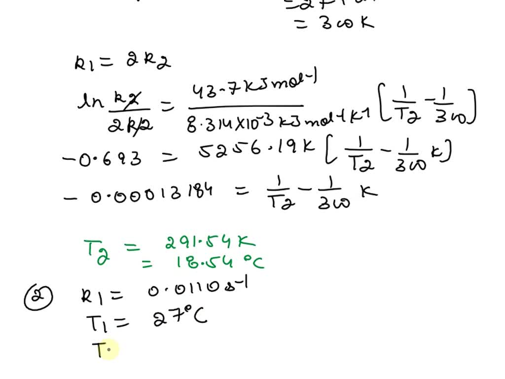 SOLVED: The Arrhenius equation shows the relationship between the rate constant k and the ...