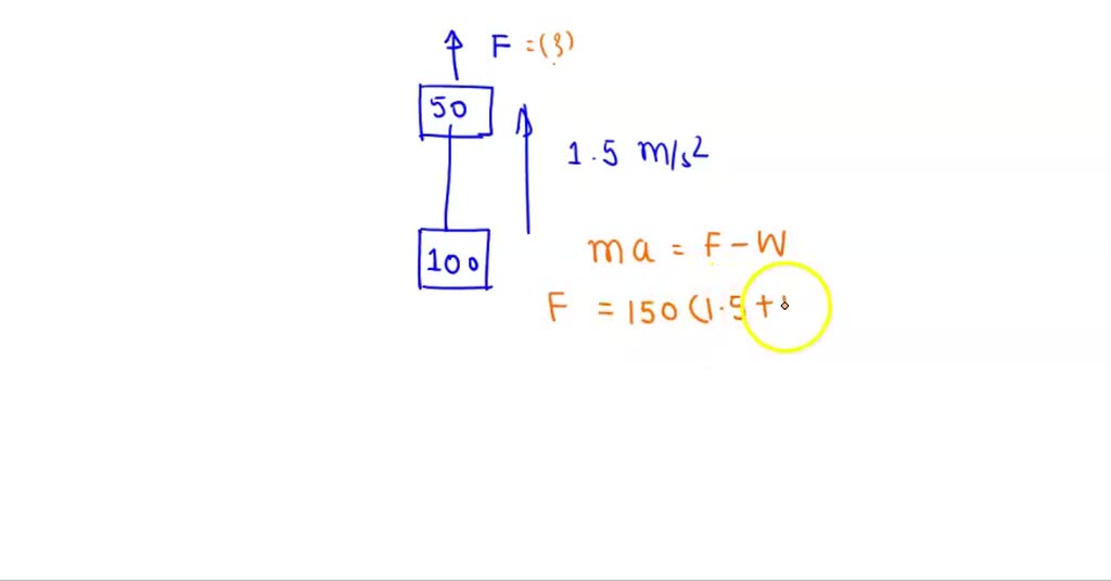 SOLVED: Two blocks are connected by a light string and accelerated upward by a pulling force F ...