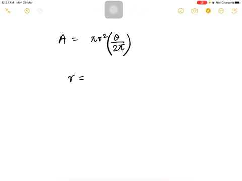 A sector of a circle has diameter of 20 feet and an angle of...