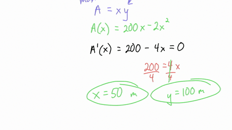 a. A rectangular pen is built with one side against a barn. Two hundred ...