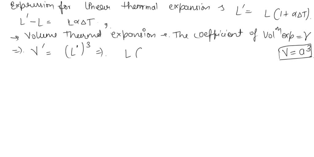 SOLVED: Using the expression for the linear thermal expansion: L - Lo ...