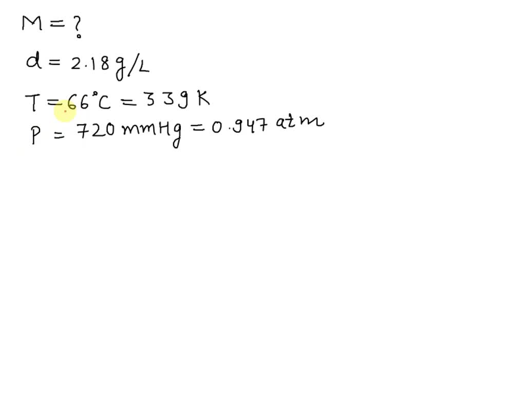 SOLVED: 3. A sample of gas has a mass of 0.205 g. Its volume is 0.112 L ...