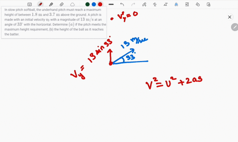 In slow pitch softball, the underhand pitch must reach a maximum height ...