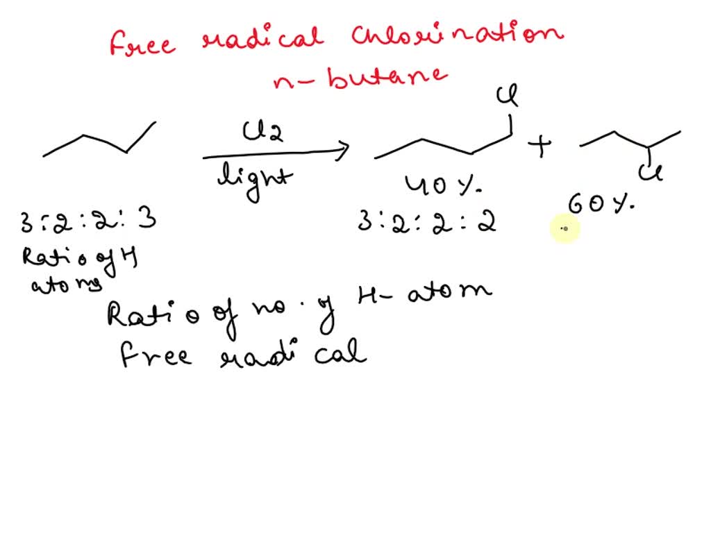 SOLVED: A student attempted free radical chlorination reaction on n ...