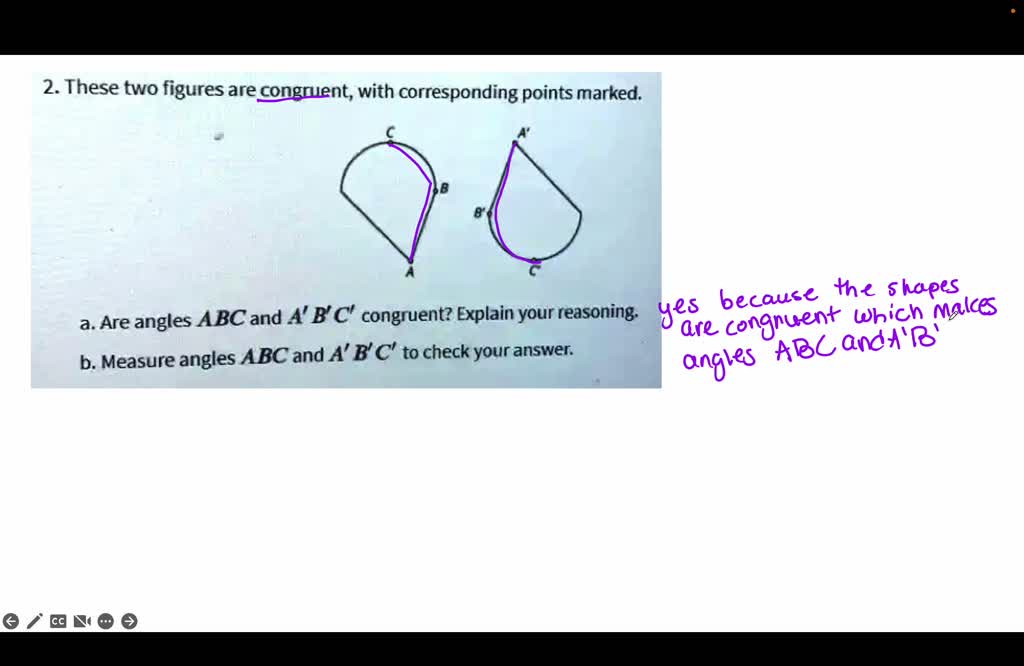 SOLVED: 2. These two figures are congruent, with corresponding points ...