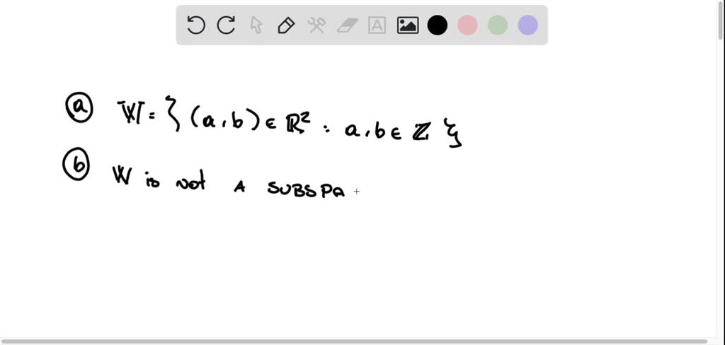 SOLVED: Let Wrepresent the set of all vectors in R2 whose components ...