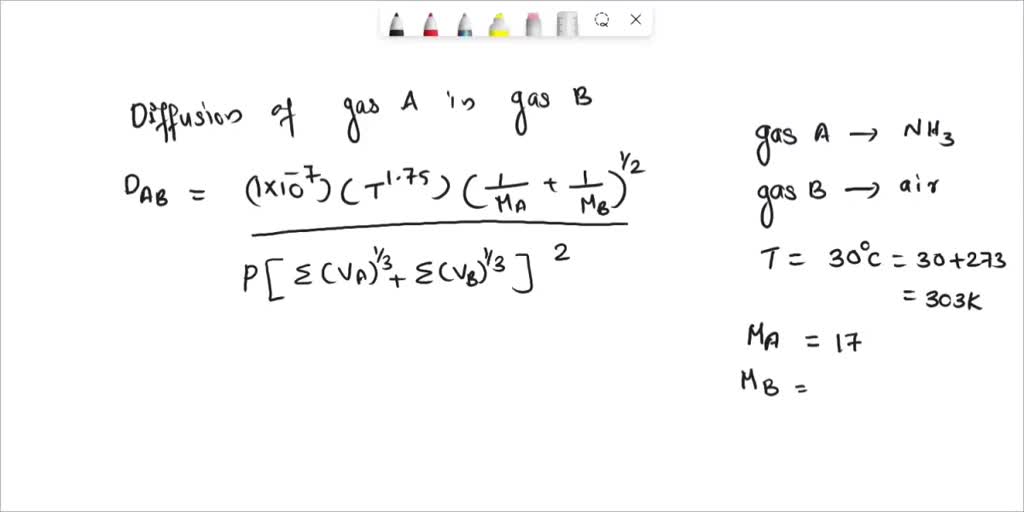 SOLVED: Estimate the diffusion coefficient of one of the following dissolved gases (compound to ...