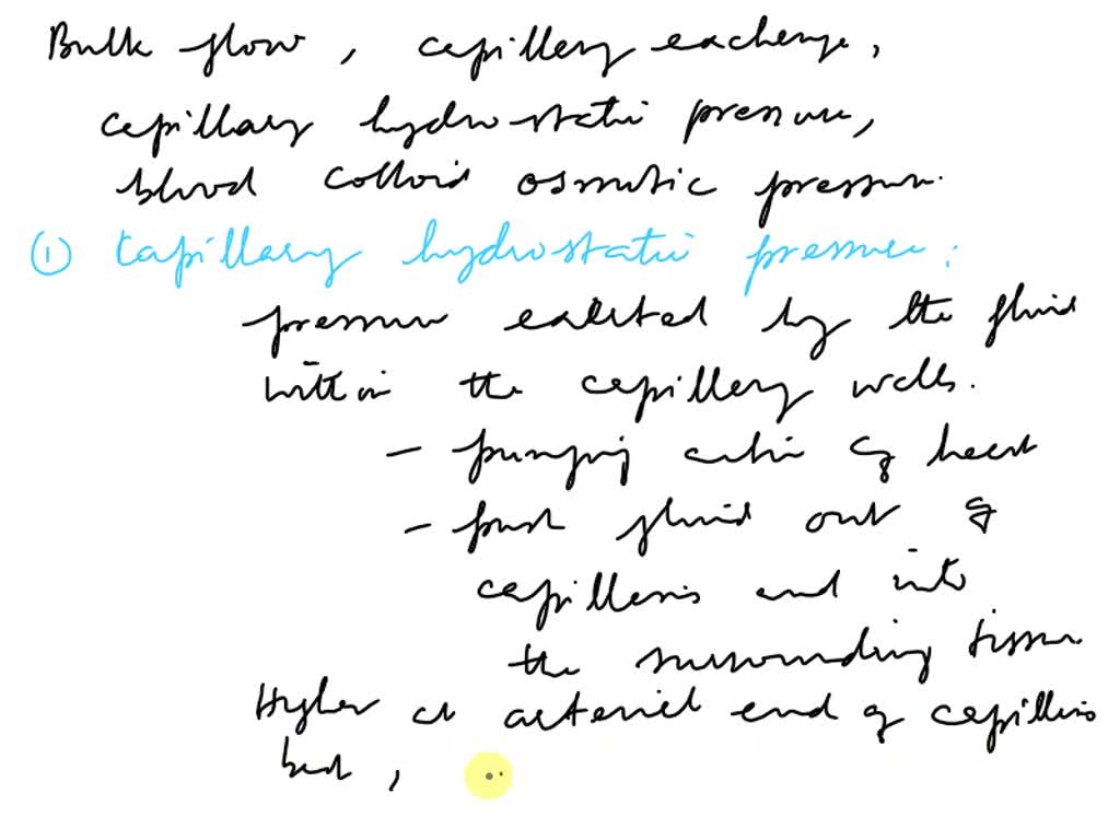 SOLVED: Bulk Flow is an efficient transport mechanism of capillary ...