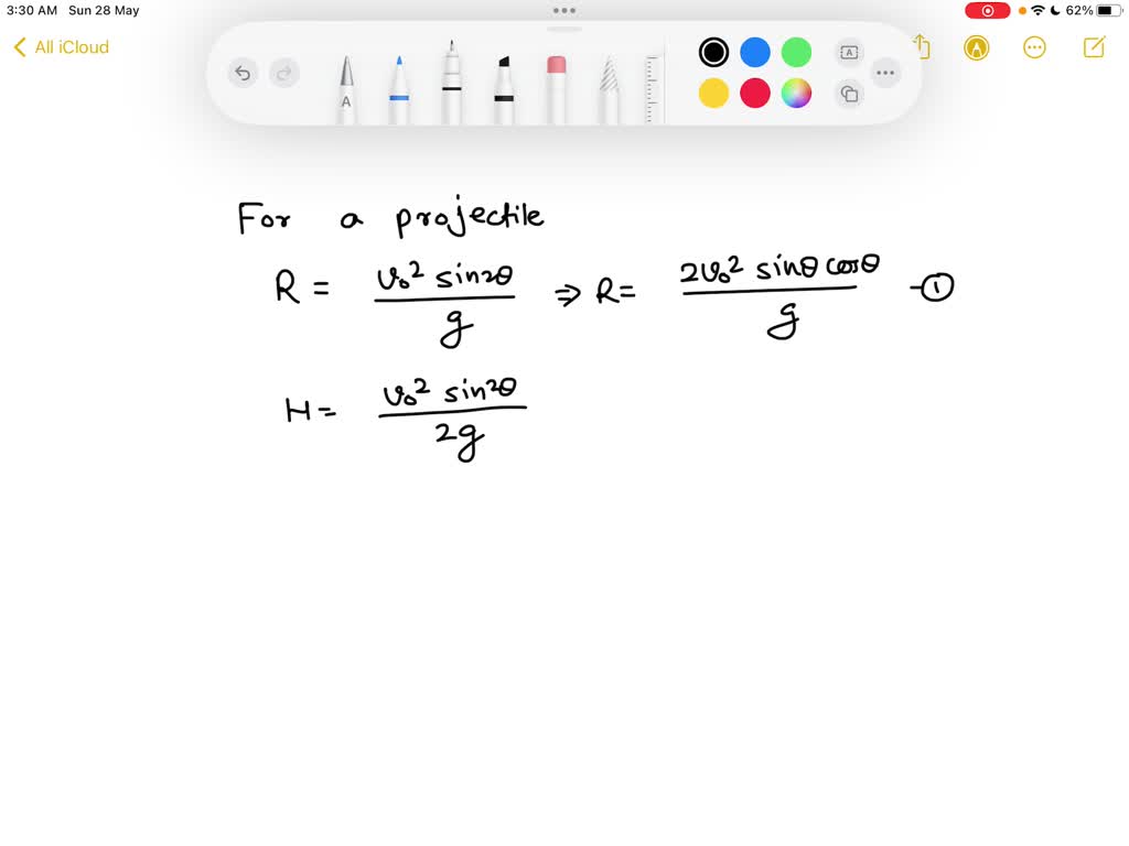 Solved Q1 A Projectile Is Fired In Such A Way That Its Horizontal Range Is Equal To Two Times