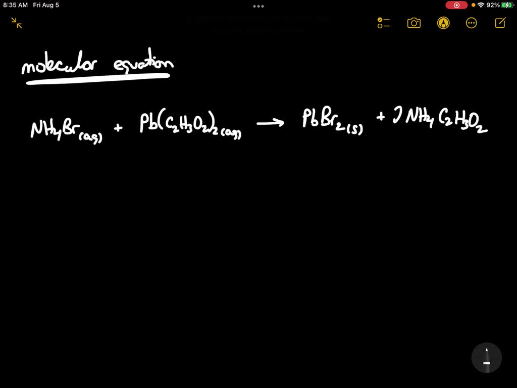 SOLVED: Complete and balance the molecular equation for the reaction of ...