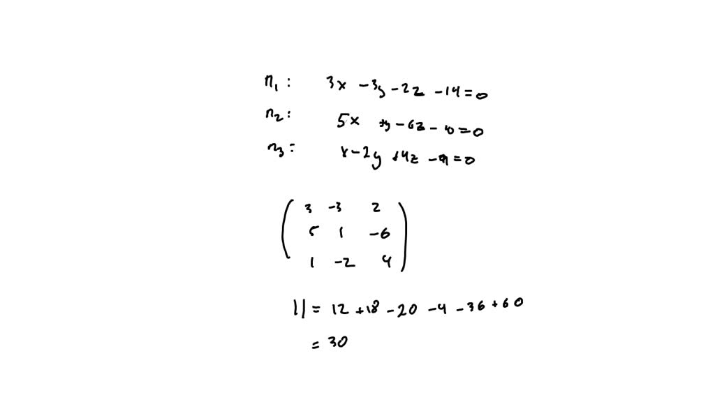 SOLVED: Determine if and how the following planes intersect. If they intersect at a single point ...