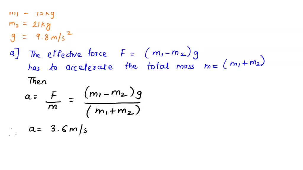 Solved Two Objects 45 0 And 21 0 Kg Are Connected By A Massless String That Passes Over A
