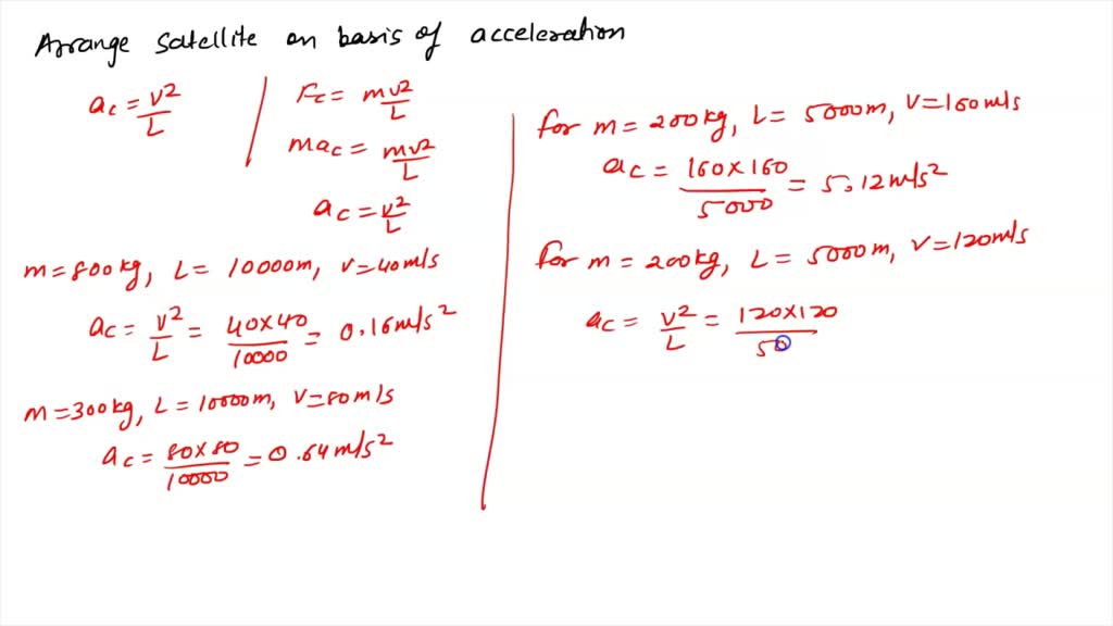 SOLVED: Rank each satellite based on its acceleration. Rank from ... SOLVED: Rank each satellite based on its acceleration. Rank from ...