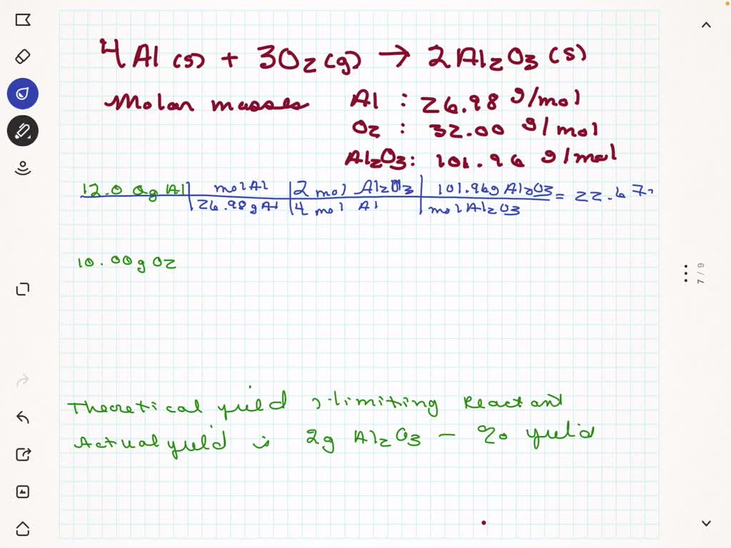 SOLVED: Calculate the mass of aluminum oxide, Al2O3, formed when 12.00 ...