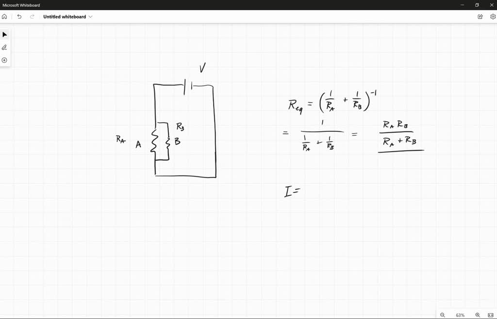 SOLVED: Draw a circuit with a battery of V volts and two resistors (A B ...