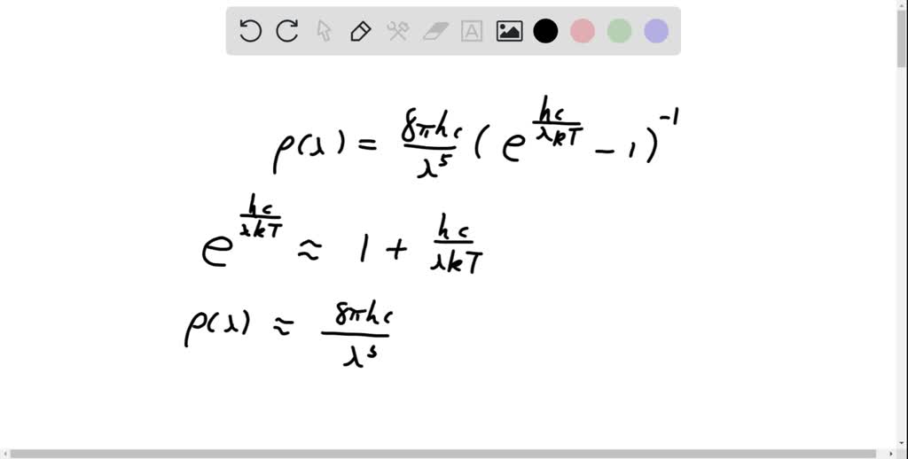 SOLVED: The energy density of black body radiation (p) at temperature T ...