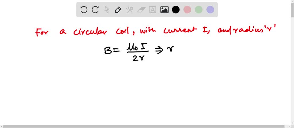 SOLVED: If a single circular loop of wire carries a current of 48 A and ...