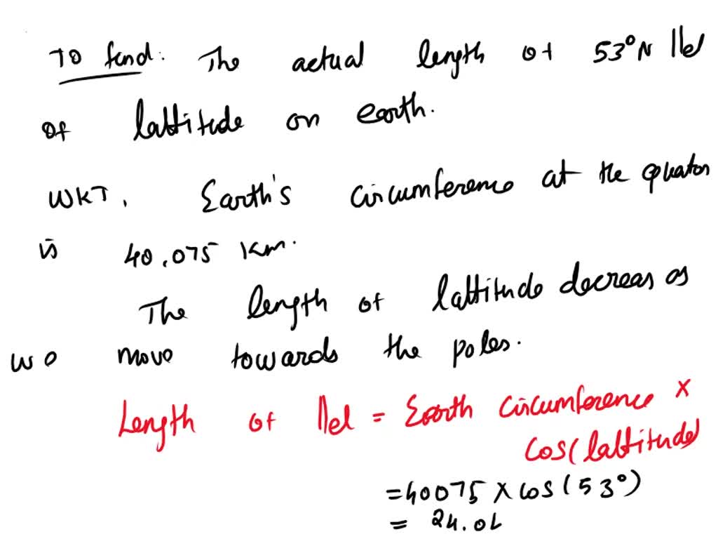 The total length of the 53Â°N parallel of latitude on a direct Mercator ...