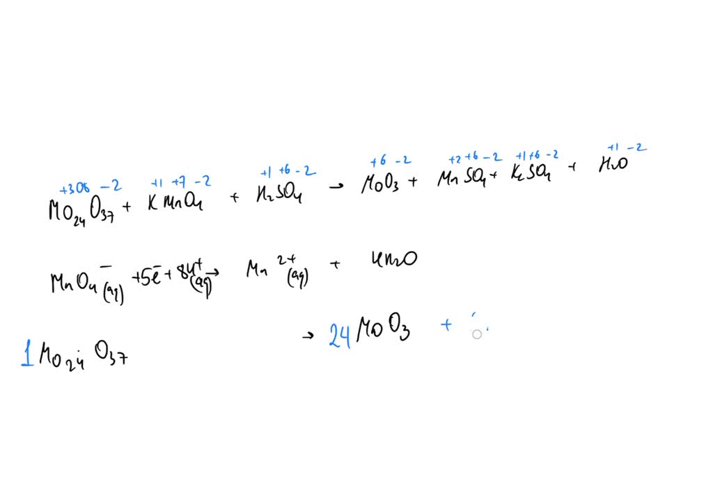 SOLVED: Redox reaction: Please balance the equation, show all oxidation ...
