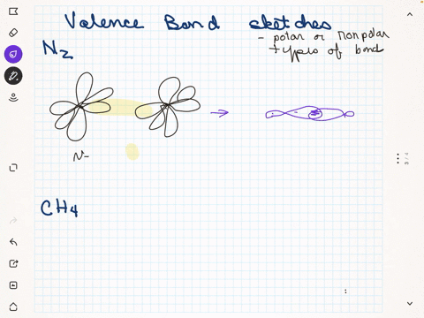 Draw the valence bond sketch of the following species...