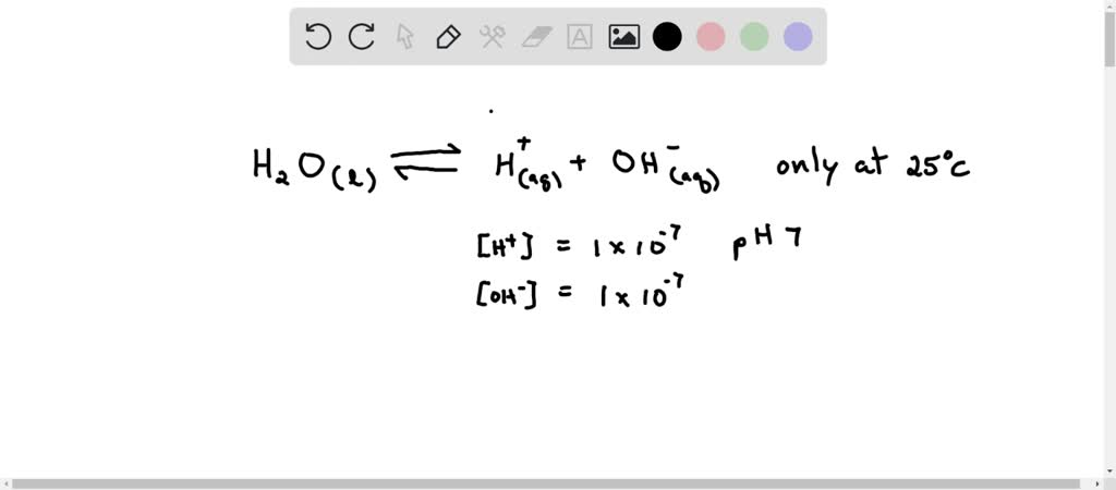 SOLVED: In a sample of pure water, only one of the following statements ...