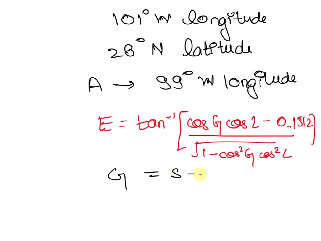 SOLVED: 3. An earth station is located at 101° W longitude and 28° N ...
