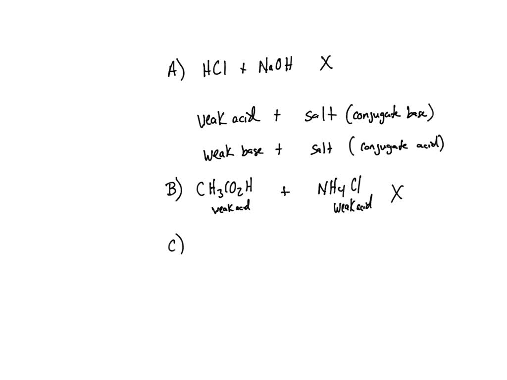 Solved Which Mixture Can Result Into A Basic Buffer Solution A Nh4cl