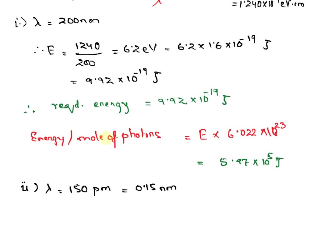 SOLVED: 7A.2(b): Calculate the energy per photon and the energy per ...