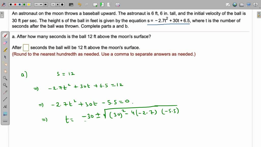 SOLVED: An astronaut on the moon throws a baseball upward. The ...