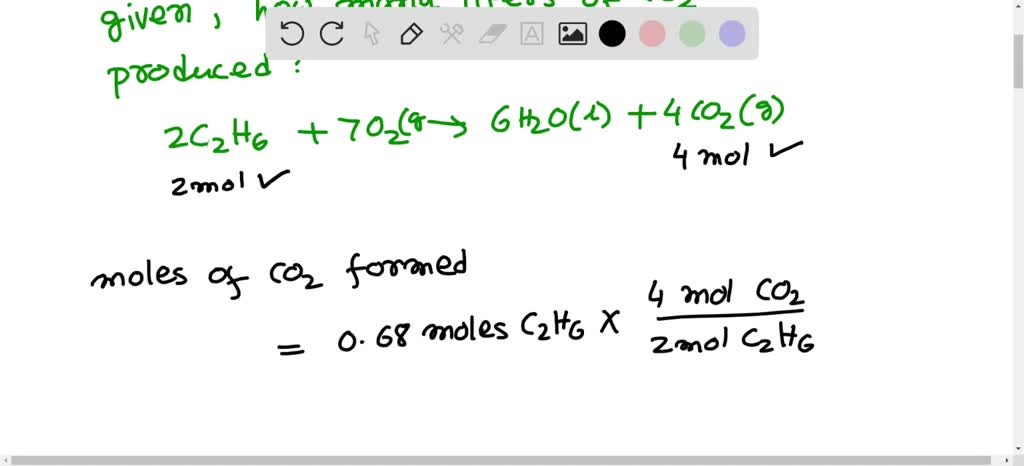 SOLVED: Suppose we have the following combustion reaction (below). If we are given 0.68 moles of ...