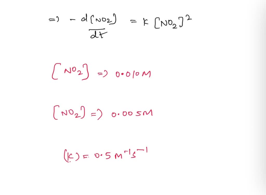 SOLVED: The decomposition of nitrogen monoxide represents a second ...