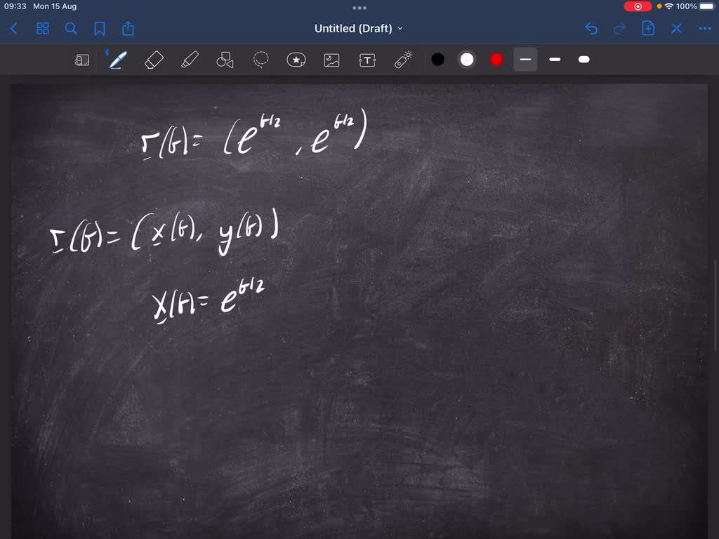 SOLVED: Consider a particle described by the path equation r(t) = (et/2 ...