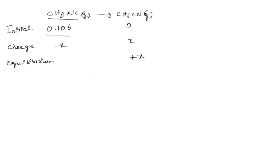 SOLVED: At elevated temperatures, methyl isonitrile (CH3NC) isomerizes ...