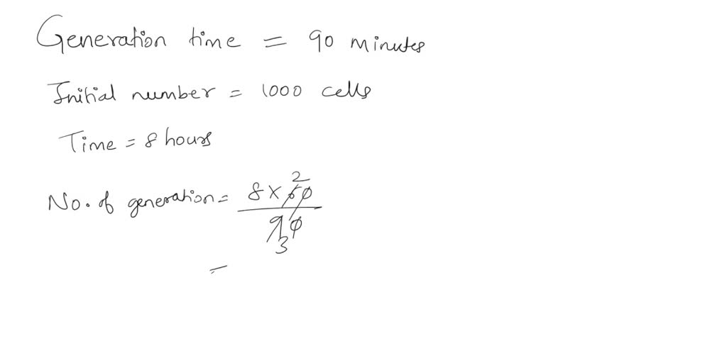 Suppose the generation time of a bacterium is 90 minutes and the ...
