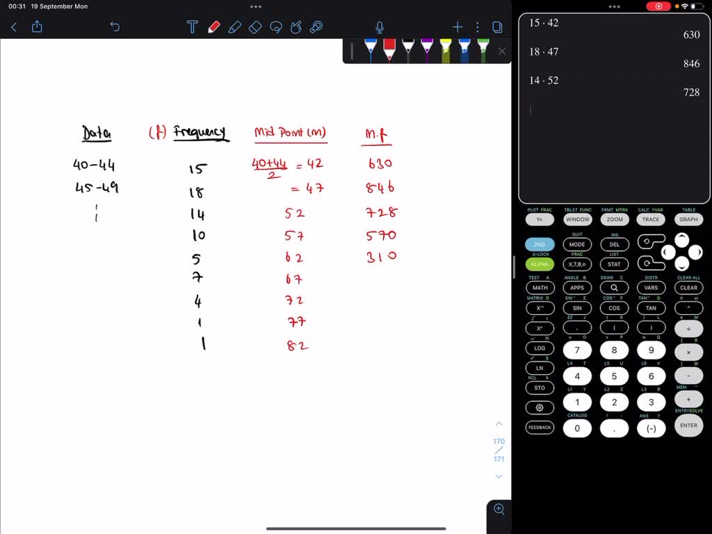 SOLVED: Estimate the mean of the data given in the following grouped frequency table. Round the ...