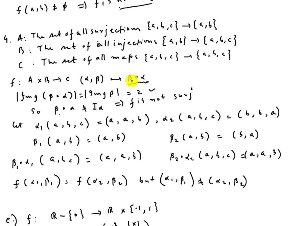 SOLVED: 2. Construct a mathematical function that maps elements between ...