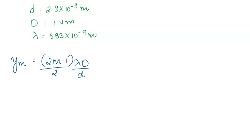 SOLVED: What is the distance from the central maximum (middle of the m ...