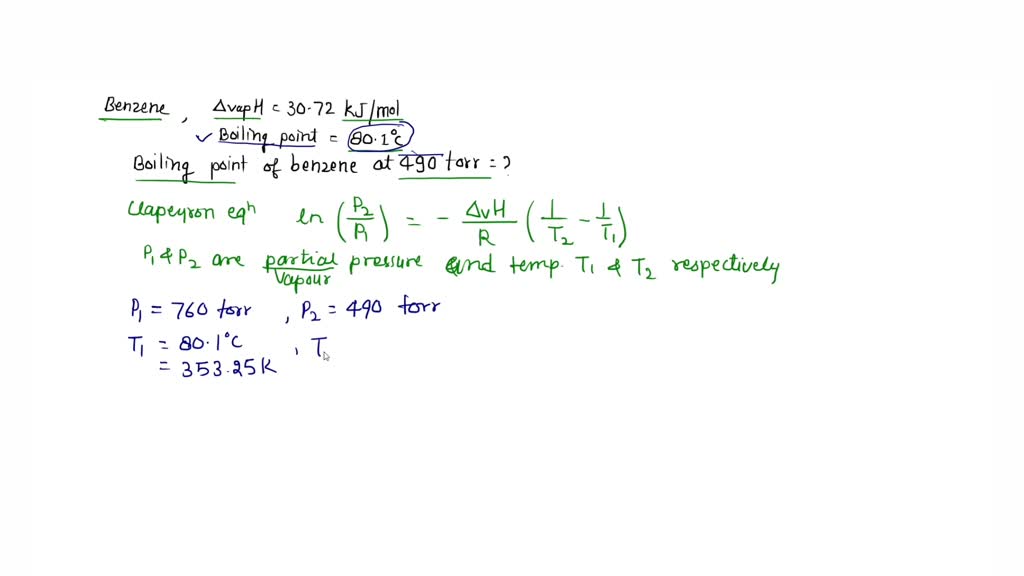Part A At what temperature does benzene boil when the external pressure ...