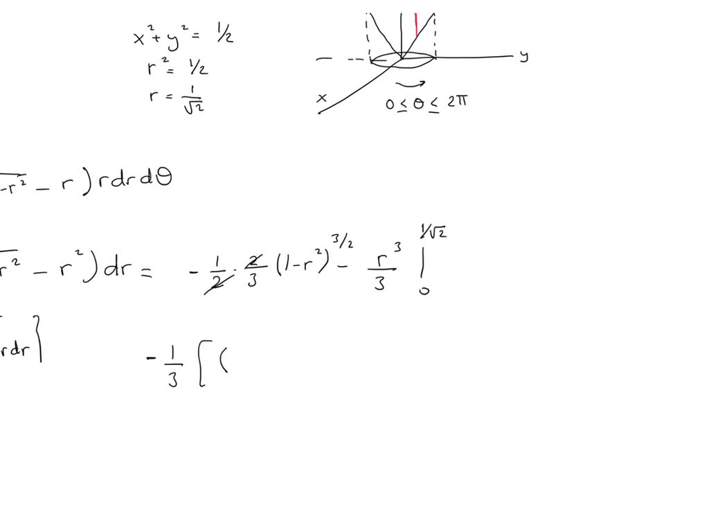 SOLVED: 5. Use a polar double integral to show that the volume of the ...