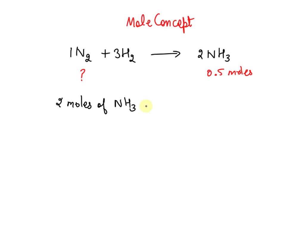 SOLVED: How many moles of N2 reacted if 0.50 mol of NH3 is produced? Express the number of moles ...